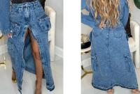 China Custom Logo Stretch Denim Long Skirt for Women High Quality Trend 31 for sale