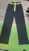 China Women's Stretch Denim Straight Leg Jeans 33 Waist Full Length Button Fly Pants for sale