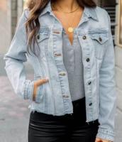 China Women Slim Fit Denim Jacket Casual Blouse 65 Cotton Fashion Trendy Outerwear for sale