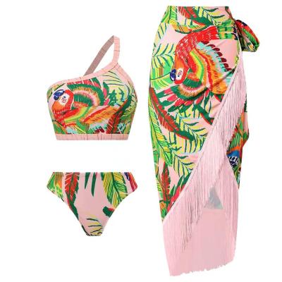 China Wholesale Custom 3 Piece Swimsuit for Women Bikini with Cover Up Beach Wear for sale