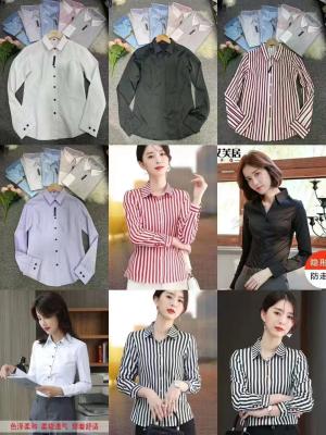 China Custom Cotton Polyester Long Sleeve Polo Shirts for Women Formal Dress KCS7 for sale
