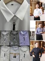 China Custom Cotton Polyester Lady Polo Dress Shirts Short Sleeve Formal Shirt KCS32 for sale
