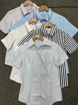 China Custom Cotton Polyester Women Polo Dress Shirts Long Short Sleeve Regular Formal KCS36 for sale
