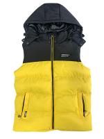 China Custom Men Winter Padded Down Waistcoat 420T Fabric Thick Hoodie Vest Outdoor Warm Wear for sale