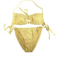 China Custom Two Piece Swimwear Women Yellow Beach Wear Swimming Suit F420 Sw7 for sale