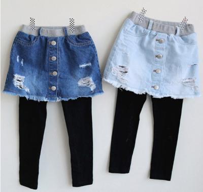 China Girls Stretch Denim Skirt Pants Kids Fashion Jeans Custom Logo Wholesale JRT11 for sale