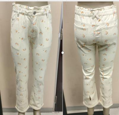 China Kids Stretch Denim Pants Girls Fashion Blue Jeans JRT15 Medium Rise Custom Logo for sale