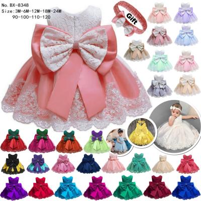 China Girls Back Zipper Princess Dress Round Neck Comfortable Breathable Party Wear 3-12 Years for sale