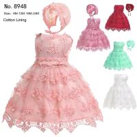 China Girls Princess Dress Knee Length Party Wear Cotton Blend Ready to Ship Stock 21 for sale