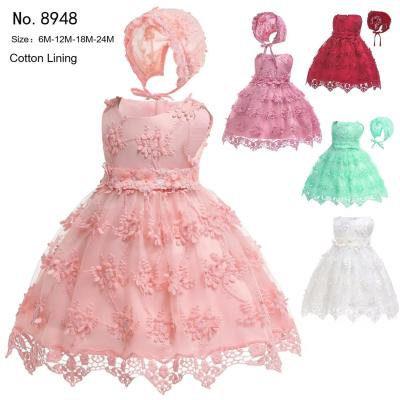 China Girls Princess Dress Knee Length Party Wear Cotton Blend Ready to Ship Stock 21 for sale
