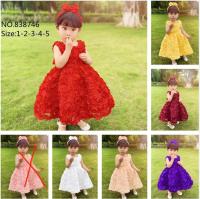 China Girls Knee Length Princess Dress Party Wear Ready to Ship Stock 23 Colors Pink Blue White Red Purple for sale