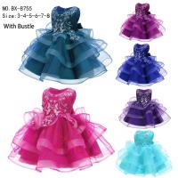 China Girls Princess Party Dress Evening Wear Fashionable Red Purple Blue Ready to Ship for sale