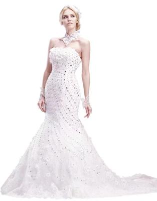 China White Floor Length Evening Dress for Women Party Formal Wear Stock Ready for sale
