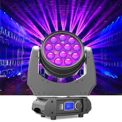 China DMX Zoom Wash Moving Head Stage Light 12x10W 60° Beam Angle IP20 for sale