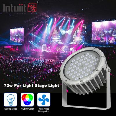 China 72w RGBW DMX512 Waterproof Led Flood Light Exterior Landscape Garden Round Stage Par Light for sale
