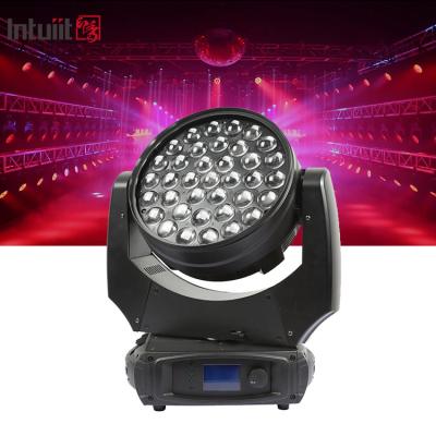 China 37x10W RGBW 4in1 Led Wash Stage Lighting DMX Professional Dj Lights 370W Zoom Moving Head Light For Party for sale