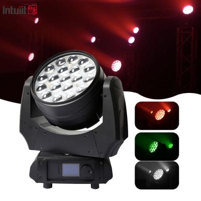 China 19x15w Rgbw 4in1 Led Moving Head Zoom Wash Stage Lighting Beam Led Moving Head Light for sale