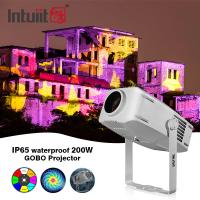 China 200W Professional Outdoor Waterproof IP65 LED Rotary Gobo Logo Advertising Rotator Projector Projection Lighting for sale