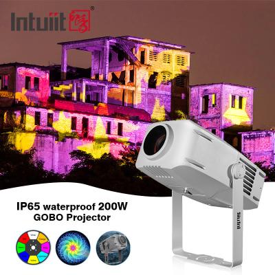 China 200W Professional Outdoor Waterproof IP65 LED Rotary Gobo Logo Advertising Rotator Projector Projection Lighting for sale