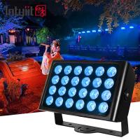 China Waterproof IP65 City Color DMX512 24x10w RGBW Outdoor Led Wall Washer Flood Light for sale