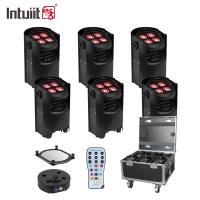 China IP54 Remote Control Wedding Stage Battery Led Uplight Rgb Wireless Dj Light Bar Dmx512 4x12W Led Spotlights for sale