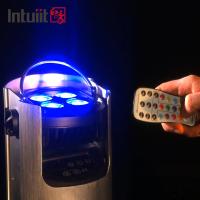 China IP54 Remote Control Wedding Stage Battery Led Uplight Rgb Wireless Dj Light Bar Dmx512 4x12W Led Spotlights for sale