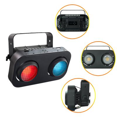 China 200W RGB 2IN1 DMX COB Par 2x100W 2 Eyes LED Audience Blinder Light 2 Eyes Warm Cool White Audience Cob Light for Wedding Bars for sale