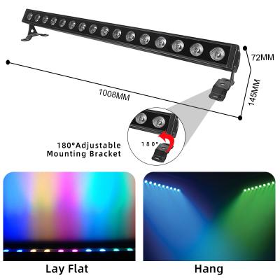 China 16*5W Led Wall Washer Light Rgb Dmx IP65 Aluminium Housing Outdoor Waterproof Wall Wash Lighting DMX512 Outdoor Building Lighting for sale