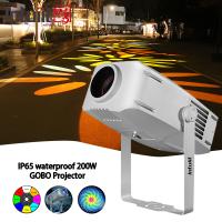 China 200W Custom Gobo Projector Ip65 High Brightness Advertising Led Outdoor Christmas Gobo Logo Projector Advertising Lights for sale