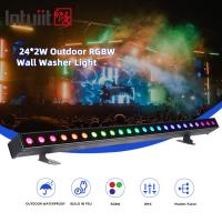 China Outdoor Building Led Wall Washer Light IP65 24*2w Waterproof RGBW Wall Washer Bar DJ Led Pixel bar Stage Light Party for sale