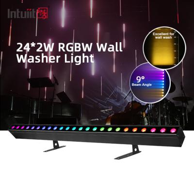 China LED 24*2W Stage Lighting DMX512 RGBW Led Light Bars Linear Disco Stage Club Wedding Voice-Activated Led Wall Washer Light for sale