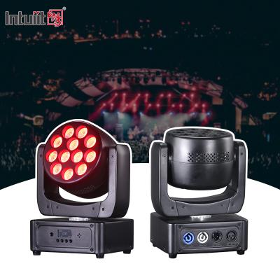 China 12*8W RGBW 4in1 LED Stage Lighting Mini Wash Rotating Light Moving Head dj Lights with Sound DMX512 Control for Parties Disco KTV for sale