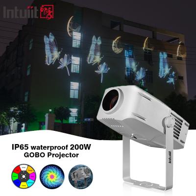 China Professional 200W Outdoor Waterproof Advertising LED Rotated Gobo Logo Project Projection Projector Light IP65 for sale