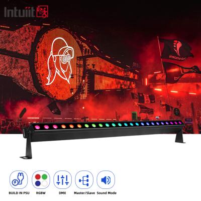 China Stage Wash Light Bar DMX 24*2W RGBW 4IN1 24 LED DJ Lights 9°Beam  Angle Wall Washer Strip Light Bar for Wedding Church DJ Gig Live Events for sale