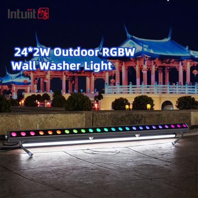 China 24*2W LED Washer Wall Light Outdoor IP65 Waterproof RGBW Colorful Building Wall Washer Lights for sale