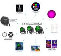China Aluminum IP65 LED Par 18*20W RGBWA+UV 6in1 Waterproof Outdoor Par Can Stage Light for Professional Stage Performance Show for sale
