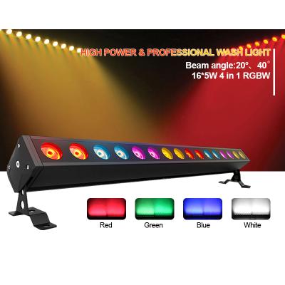 China 16X 5W RGBW LED Wall Wash Bar DMX512 Control Linear Light for DJ Garden IP65 DMX512 Control for sale
