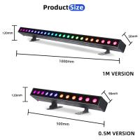 China 2x12W/24W RGBW 4-in-1 IP65 Battery Powered LED Wall Washer Bar — Cordless Wireless DMX512 Wash Light for Stage, Building & Events for sale