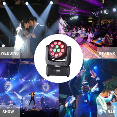 China Factory Price Mini LED Moving Head 12x8W RGBW 4in1 Wash Stage Light DMX512 Sound Active for Small Event Disco Party DJ Lighting for sale