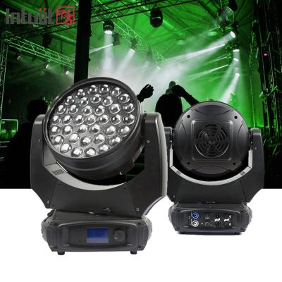 China Professional 37x10W RGBW 4-in-1 LED Zoom Moving Head Wash Light 5-60 Degree Big Bee Eye Stage Lighting for Concert Stadium Performance for sale