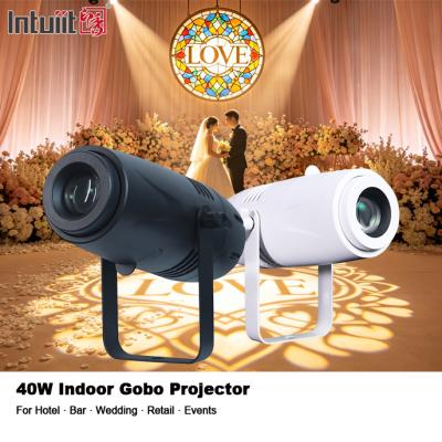 China Custom 40W LED Indoor Gobo Light Logo Projector HD Advertising Image Projector for Shop Store Restaurant Coffee Bar Branding for sale