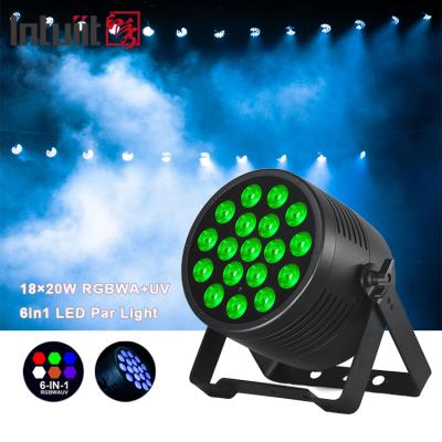 China Outdoor IP65 Waterproof LED Par Light 18x20W RGBWA UV 6in1 Professional Stage Wash Lighting DMX DJ Can for Events Stadium Club for sale