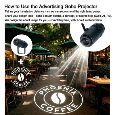 China Free Custom Logo Gobo Projector Advertising Lights 40W LED Sign Wall Projection Lamp IP20 for sale