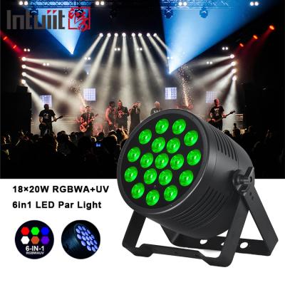 China Outdoor Stage Light IP65 Waterproof 18x20W LED Par RGBWA+UV 6 in 1 DMX512 Wash Light for Wedding Party Disco Event Building Facade for sale
