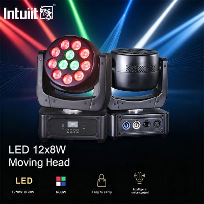 China 12x8W RGBW 4in1 LED Moving Head DJ Light DMX512 9° Beam Wash Stage Lighting  for Stage Nightclub KTV Wedding Performance for sale