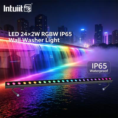 China Outdoor LED Wall Washer Bar 24x2W RGBW 4in1 IP65 Waterproof DMX512 Linear Wash for Building Facade Landscape Bridge Stage Lighting for sale