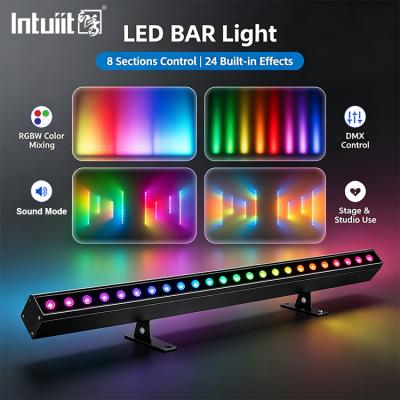 China 24x2W RGBW 4-in-1 LED Linear Wall Washer Bar —DMX512 Sound Activated Stage Wash Light for Building & Events for sale