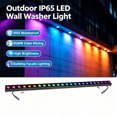 China 2x24W RGBW 4-in-1 IP65 Outdoor LED Linear Wall Washer — DMX512 Waterproof Wash Light for Building, Bridge & Landscape for sale