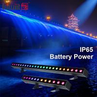 China 2x12W/24W RGBW 4-in-1 IP65 Battery Powered LED Wall Washer Bar — Cordless Wireless DMX512 Wash Light for Stage, Building & Events for sale