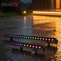 China 2x12W/24W RGBW 4-in-1 IP65 Battery Powered LED Wall Washer Bar — Cordless Wireless DMX512 Wash Light for Stage, Building & Events for sale